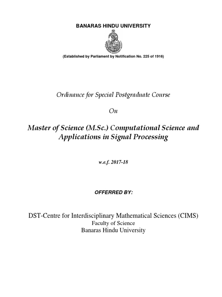 M.Sc. Com. Sci. and Applications in Signal Processing | PDF ...