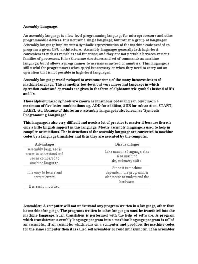 Assembly Language 1 | PDF | Assembly Language | Computer Program