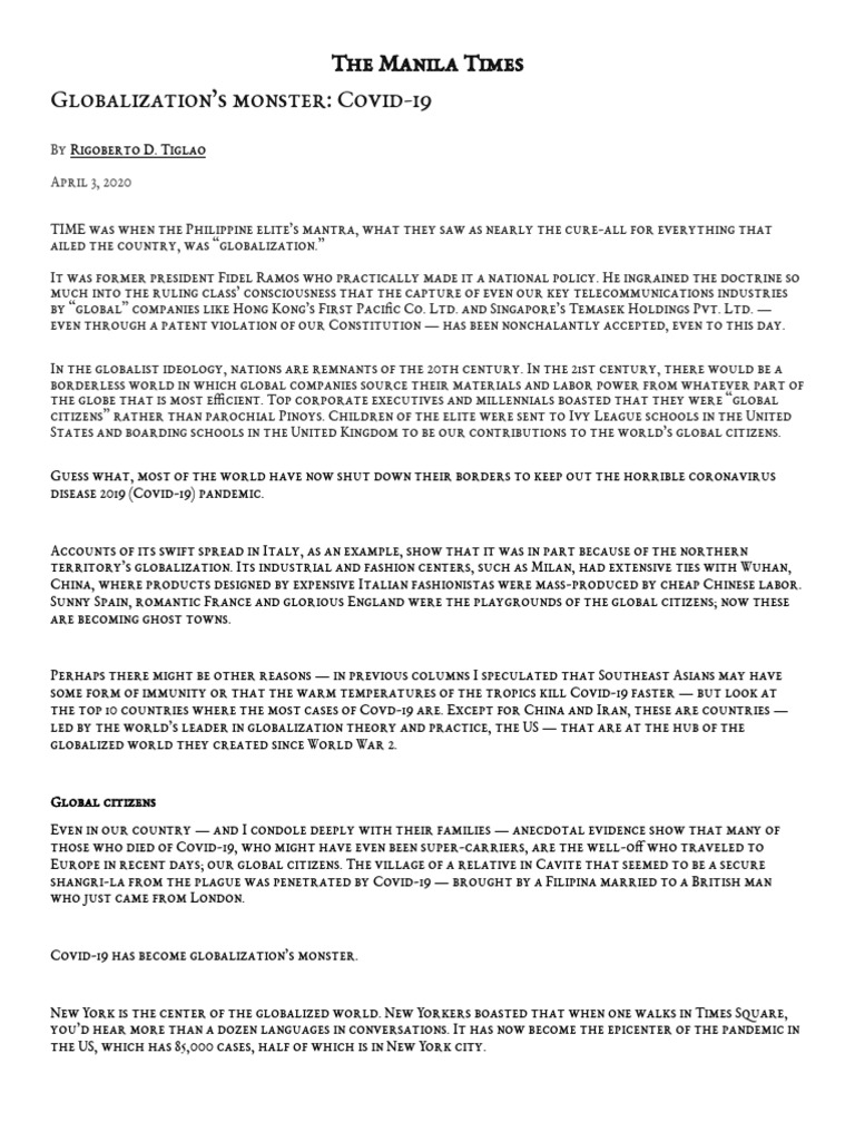 Globalization Op-Ed News | PDF | Trickle Down Economics | Economic Growth