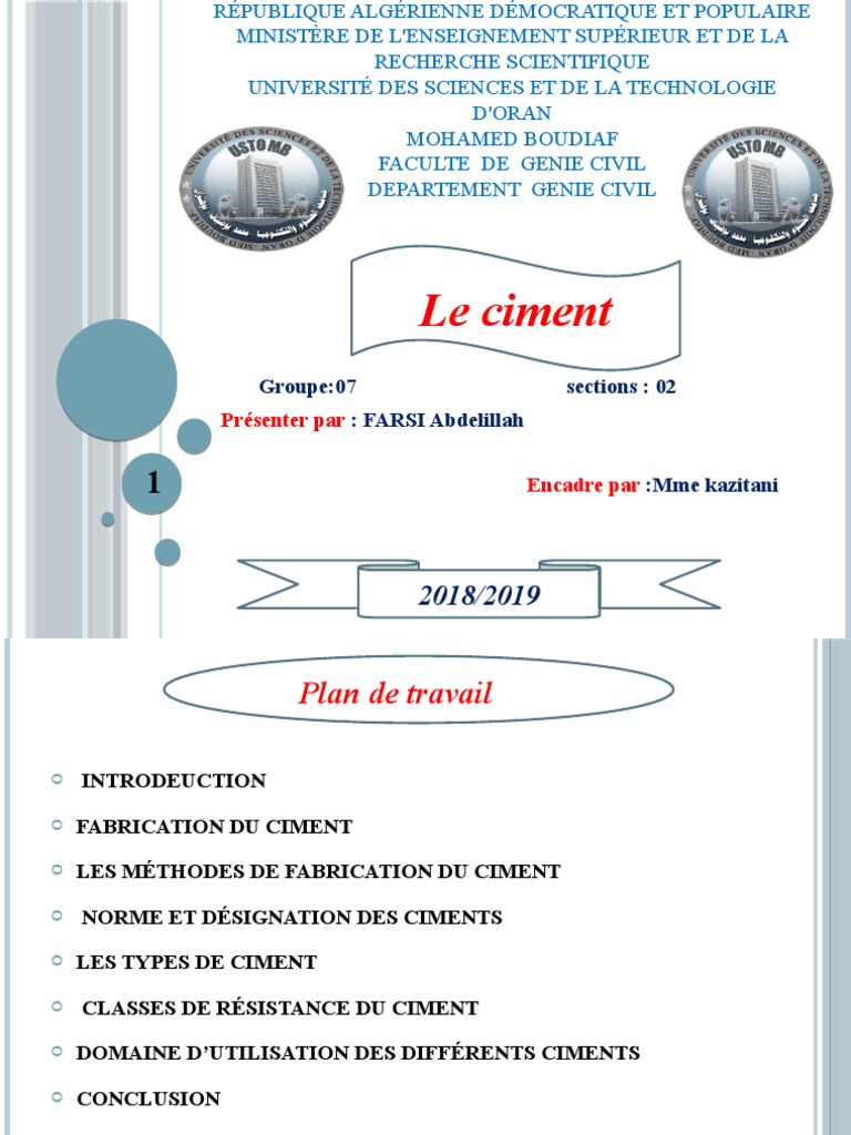 Fabrication et types de ciment | PDF | Ciment | Matériaux