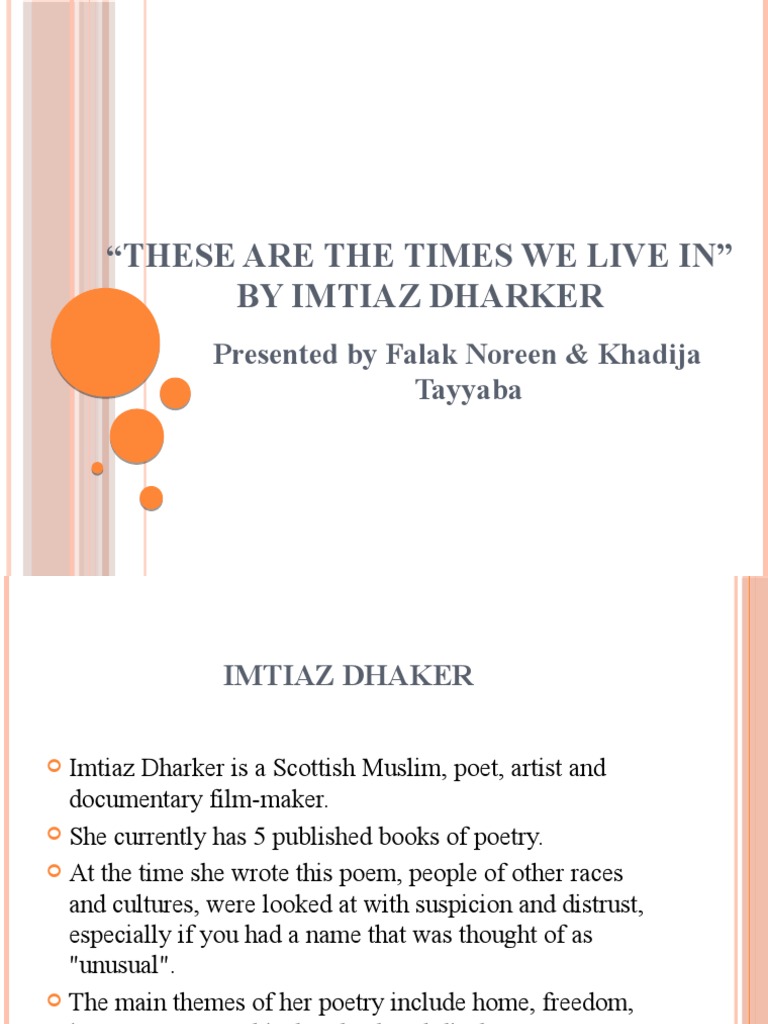 These Are The Times We Live in | PDF | Poetry