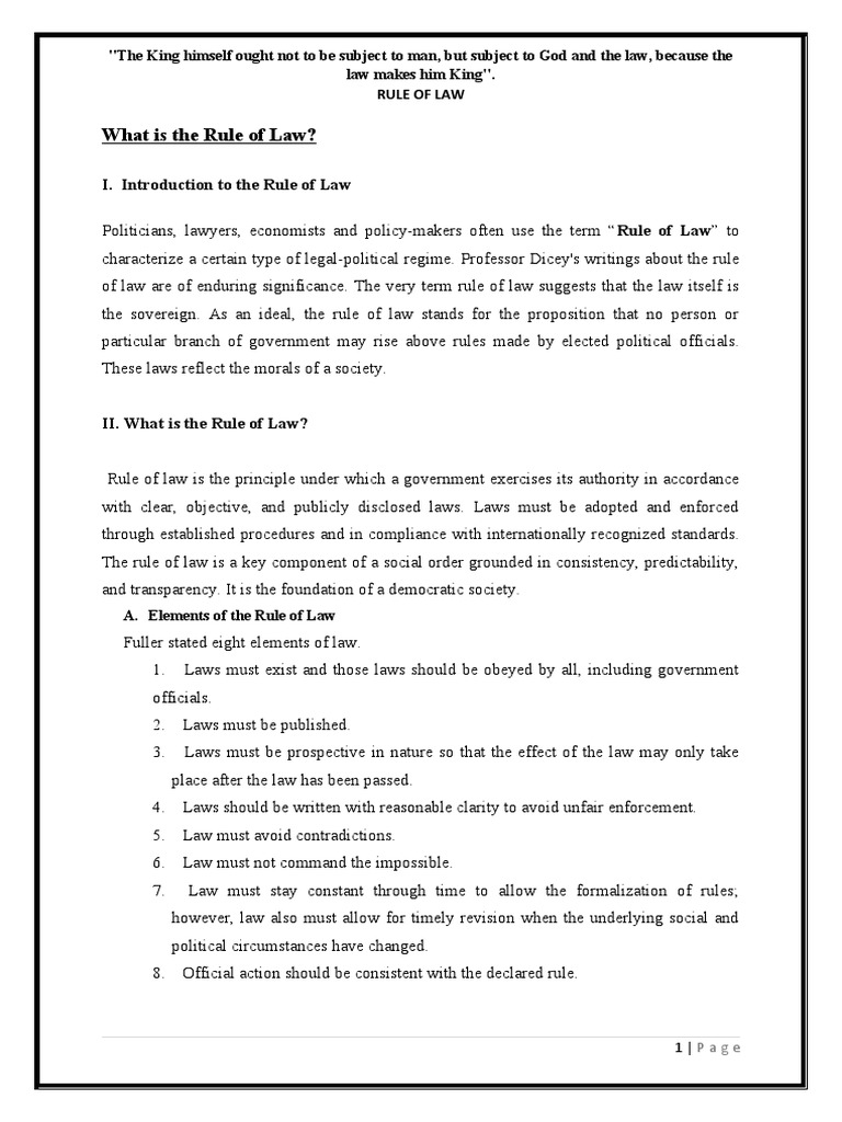 What Is The Rule of Law? | PDF | Government | Rule Of Law
