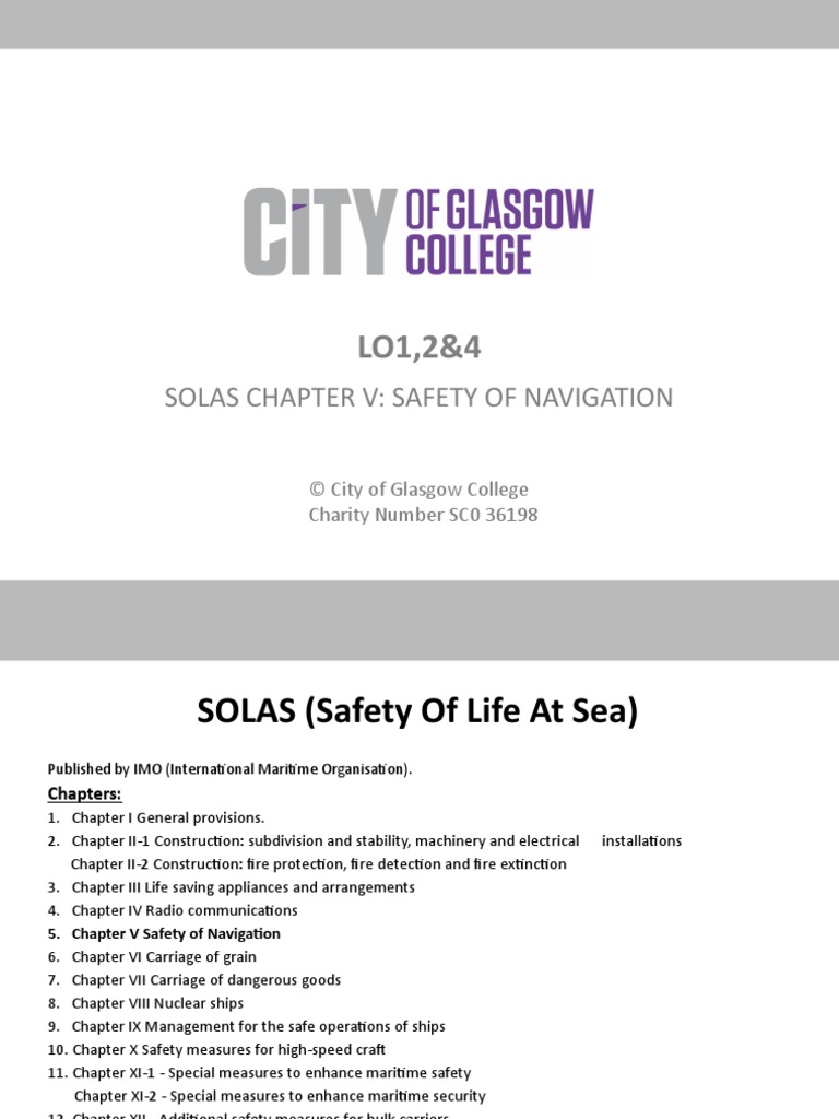 10-SOLAS Chapter V (Safety of Navigation) | PDF | Navigation | Ships