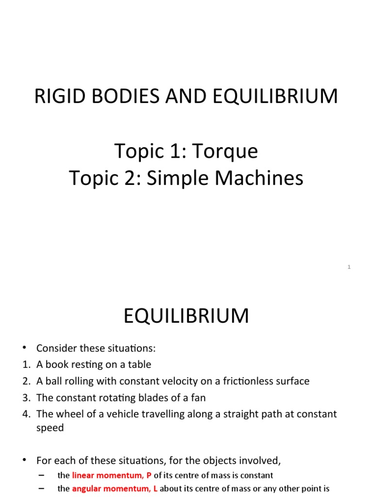 C2 - 5 Torque and Simple Machines | PDF | Torque | Force