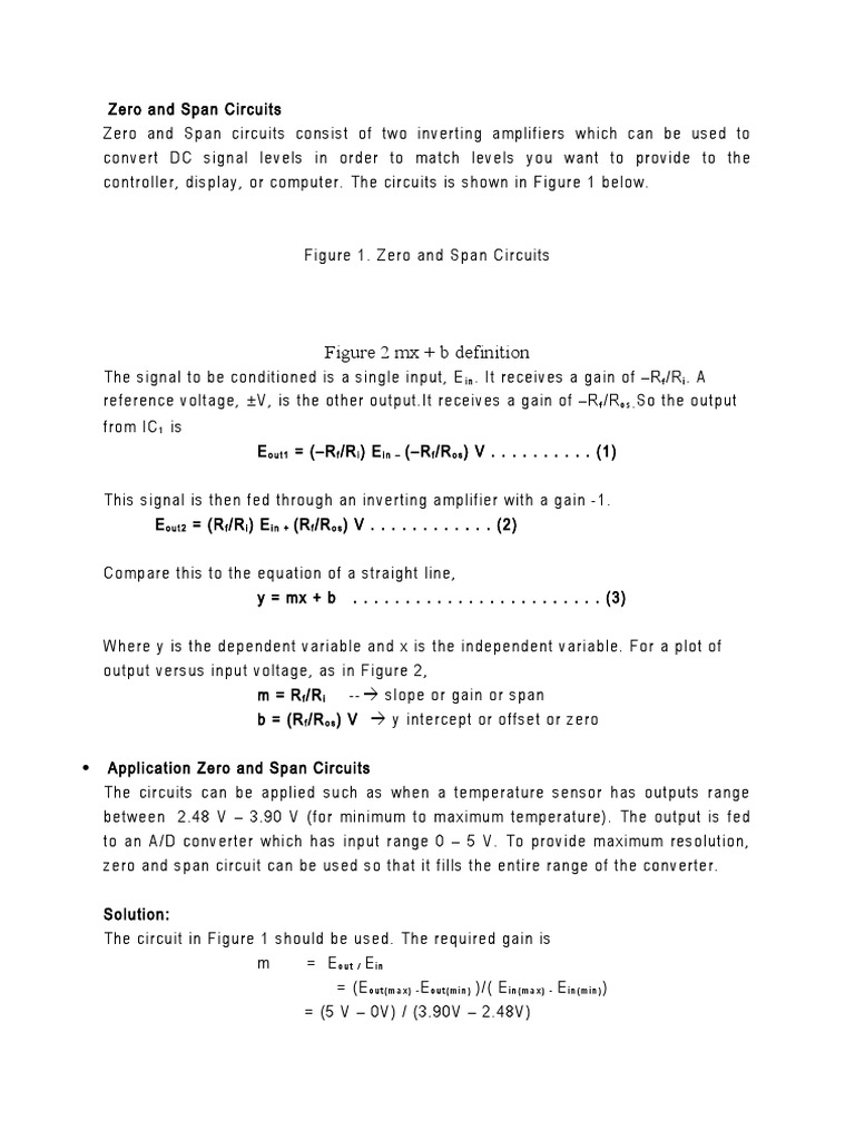 Zero and Span Circuits | Download Free PDF | Amplifier | Analog Circuits