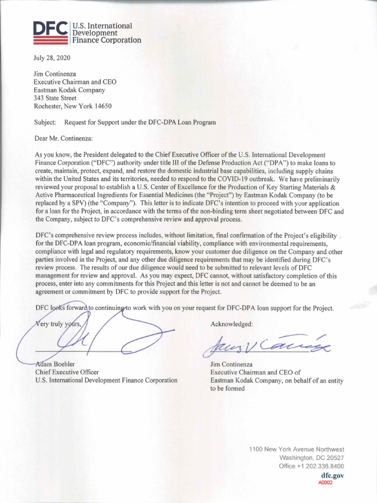 DFC Letter of Intent | PDF