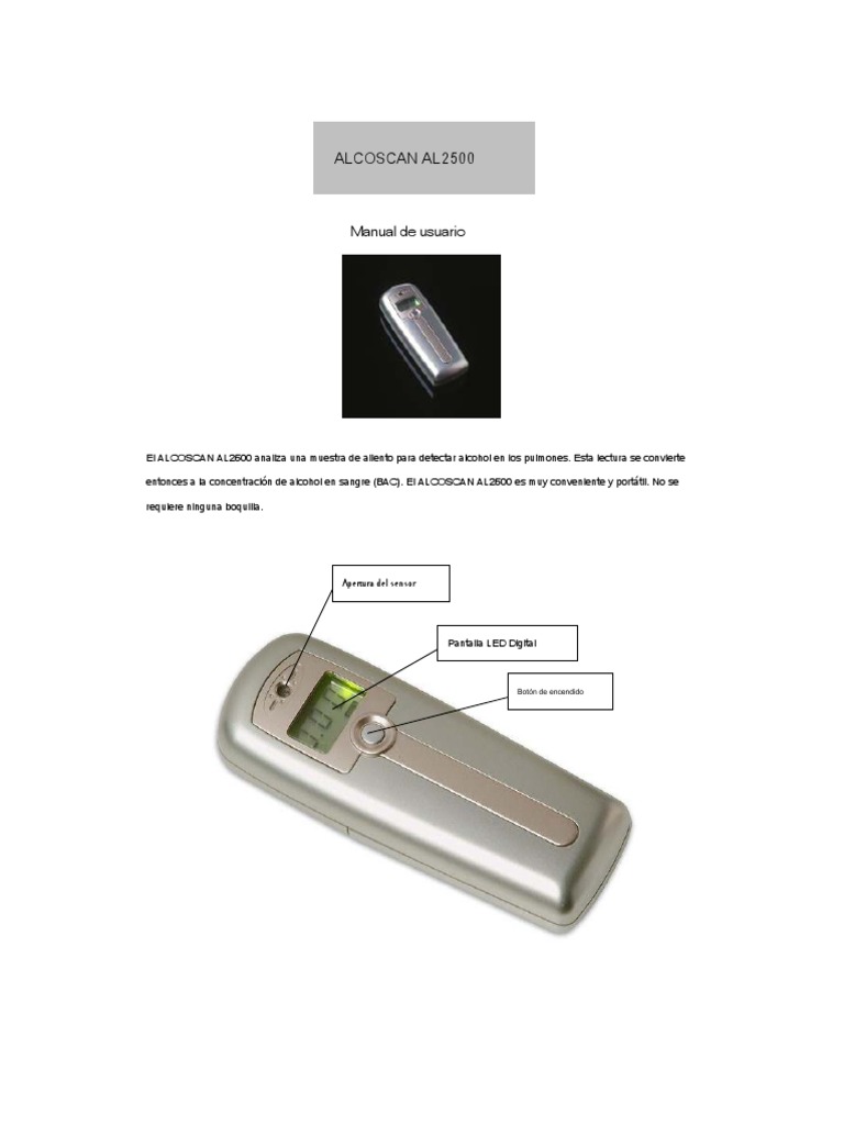 Alcoscan-Al2500-Manual en Es | PDF | Diodo emisor de luz | Naturaleza