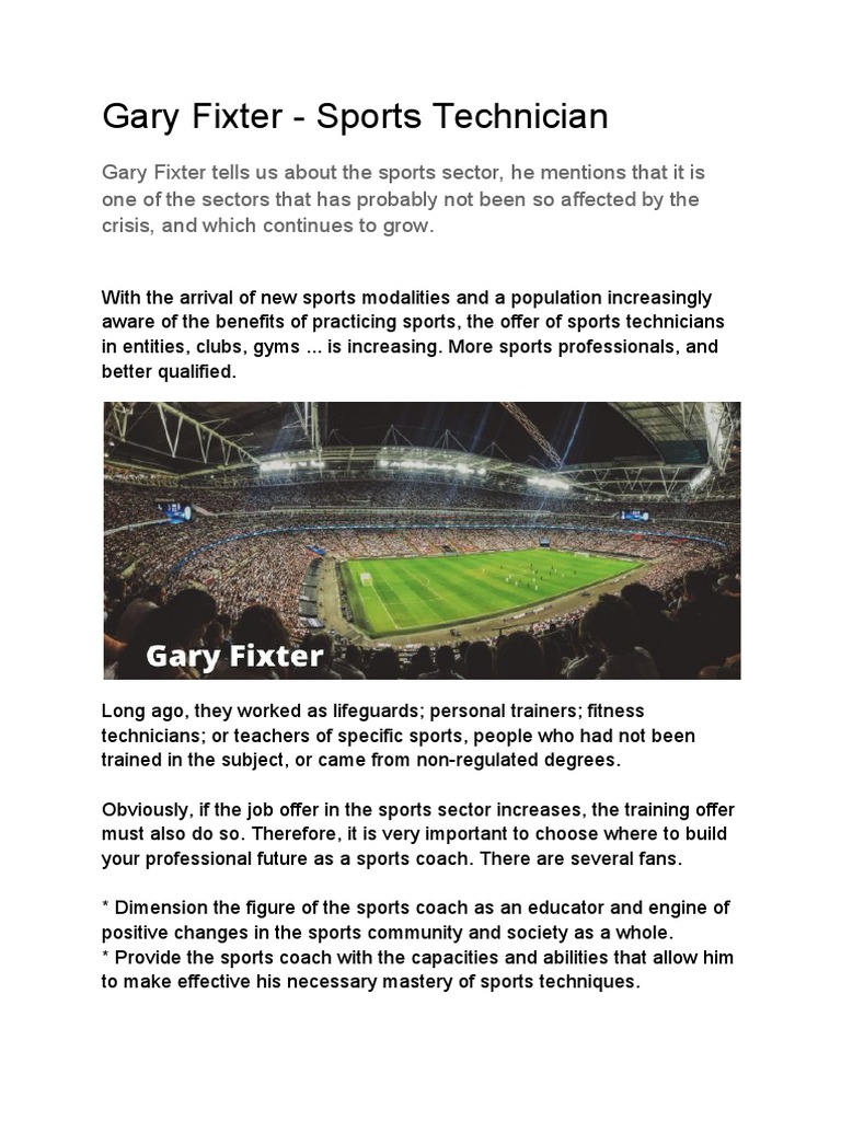 Gary Fixter - Sports Technician | PDF | Personal Trainer | Sports
