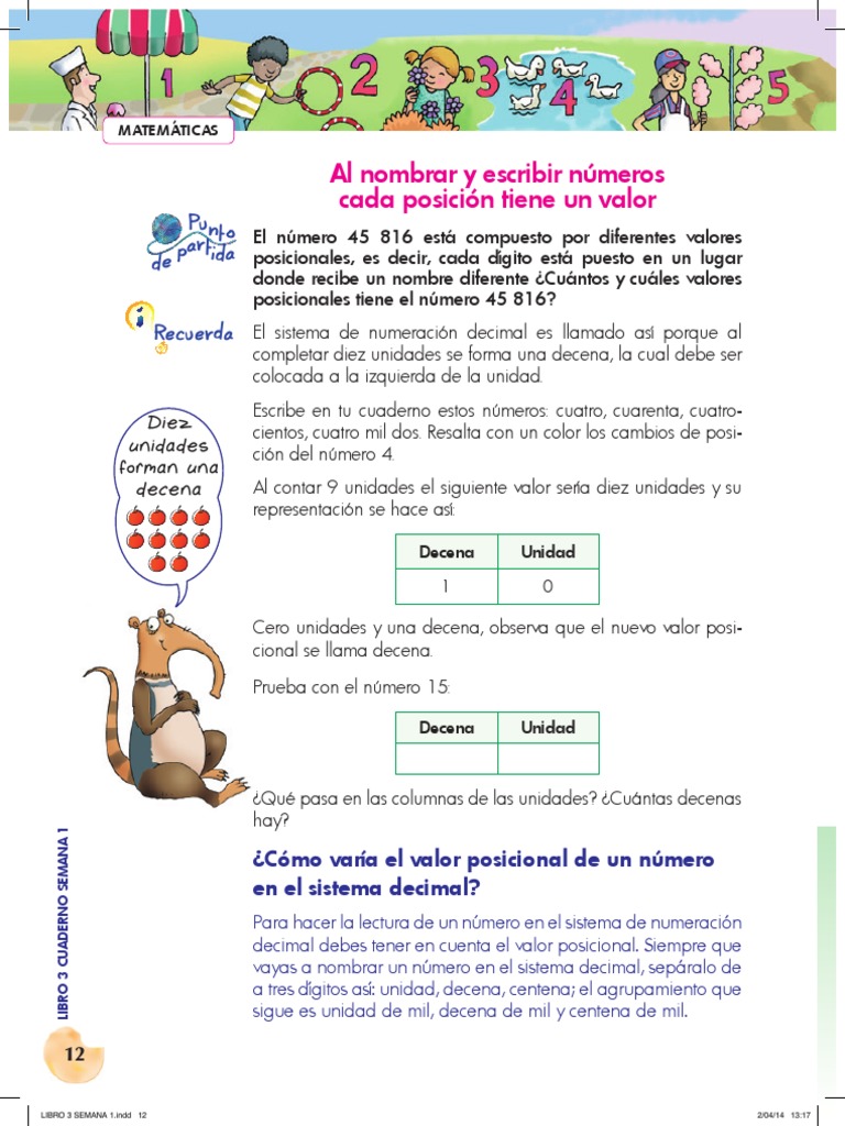 Matematicas3-Semana1-Valor de Posicion de Los Numeros | PDF | Decimal ...