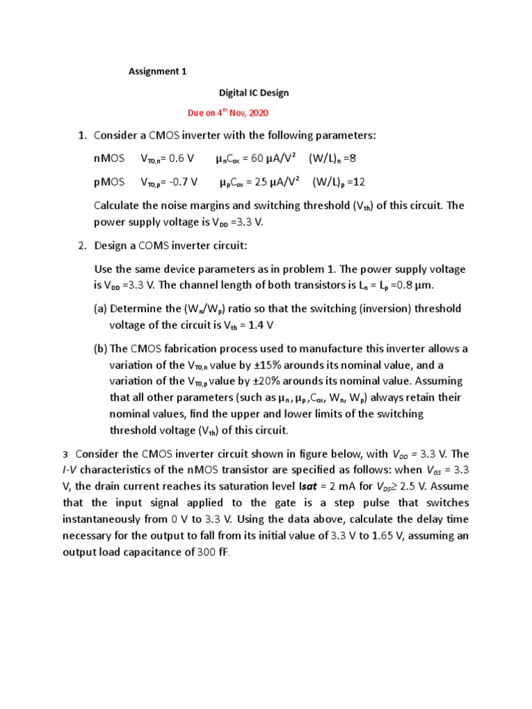 Assignment 1 Digital Ic Design Pdf