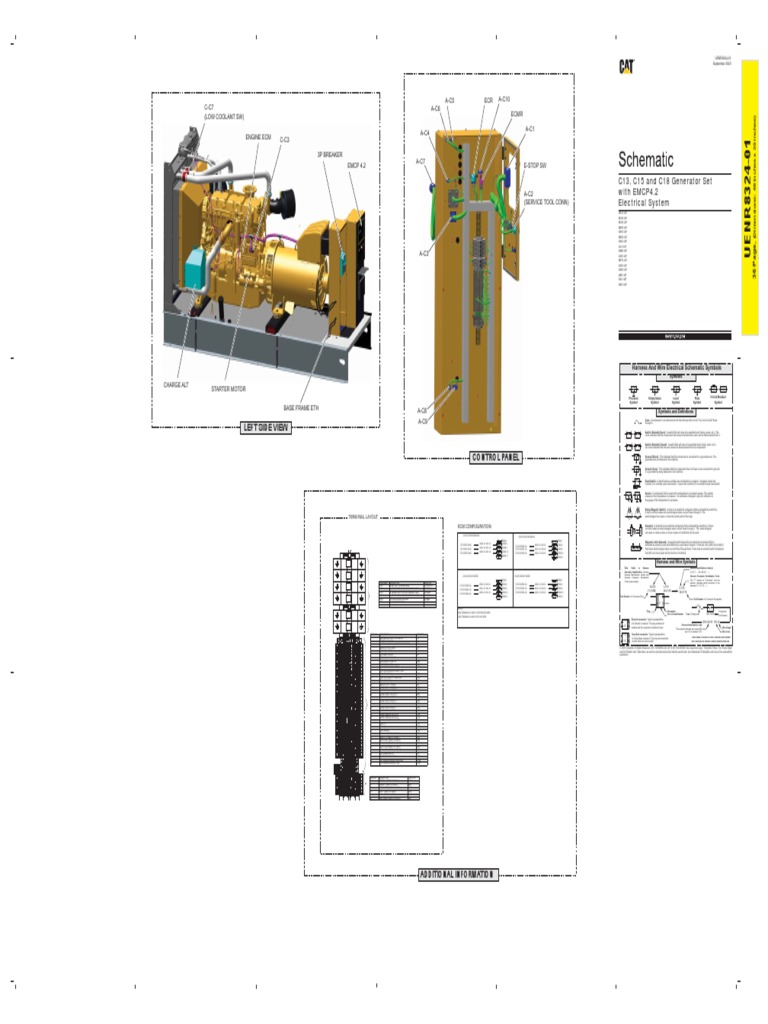 Left Side View: C13, C15 and C18 Generator Set Electrical System With EMCP4.2 | PDF | Switch | Relay
