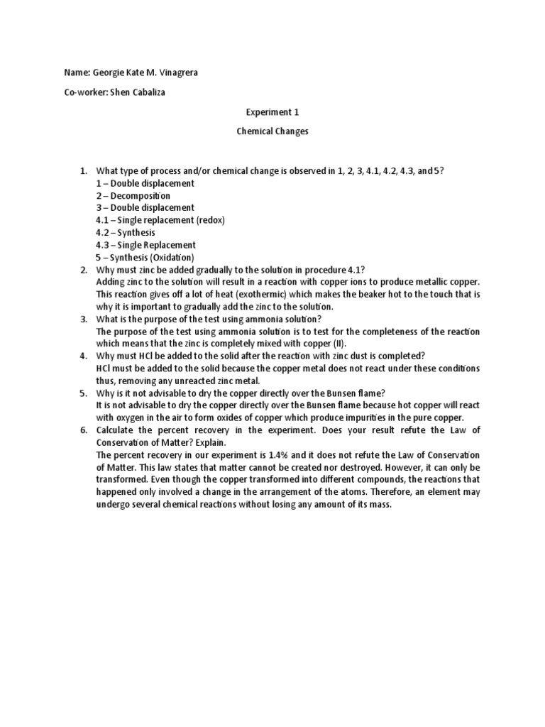 CHEM 16 Post-Lab 4 | PDF