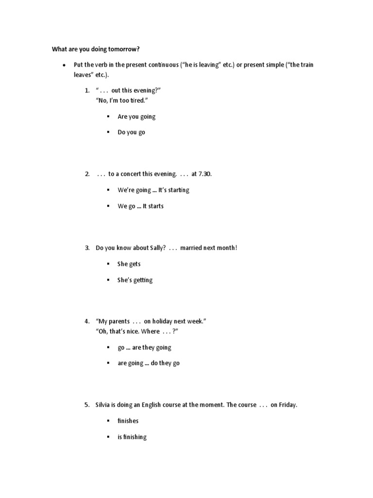 What Are You Doing Tomorrow | PDF