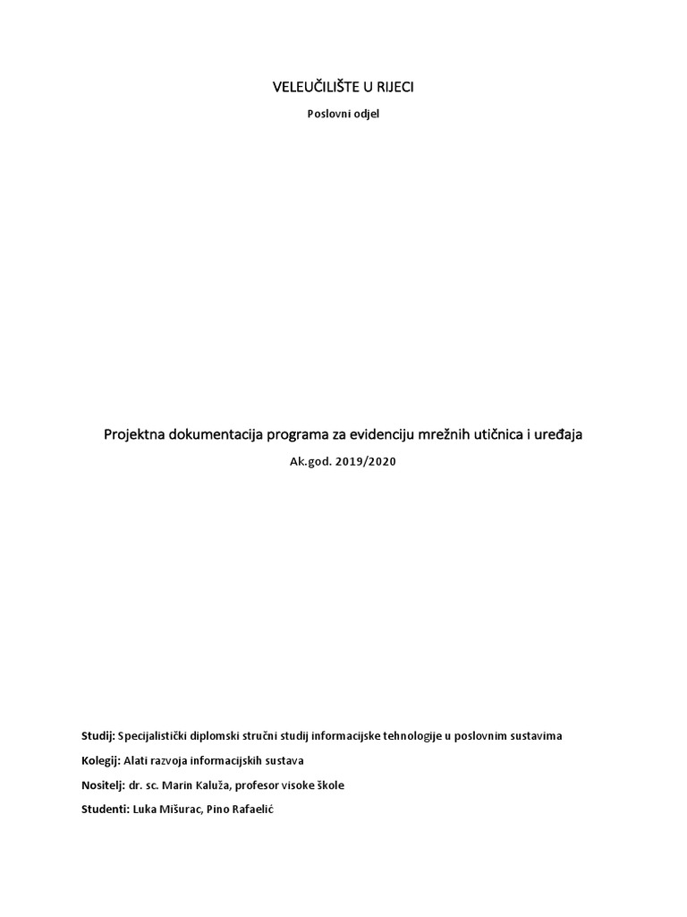 Projektna Dokumentacija ARIS | PDF