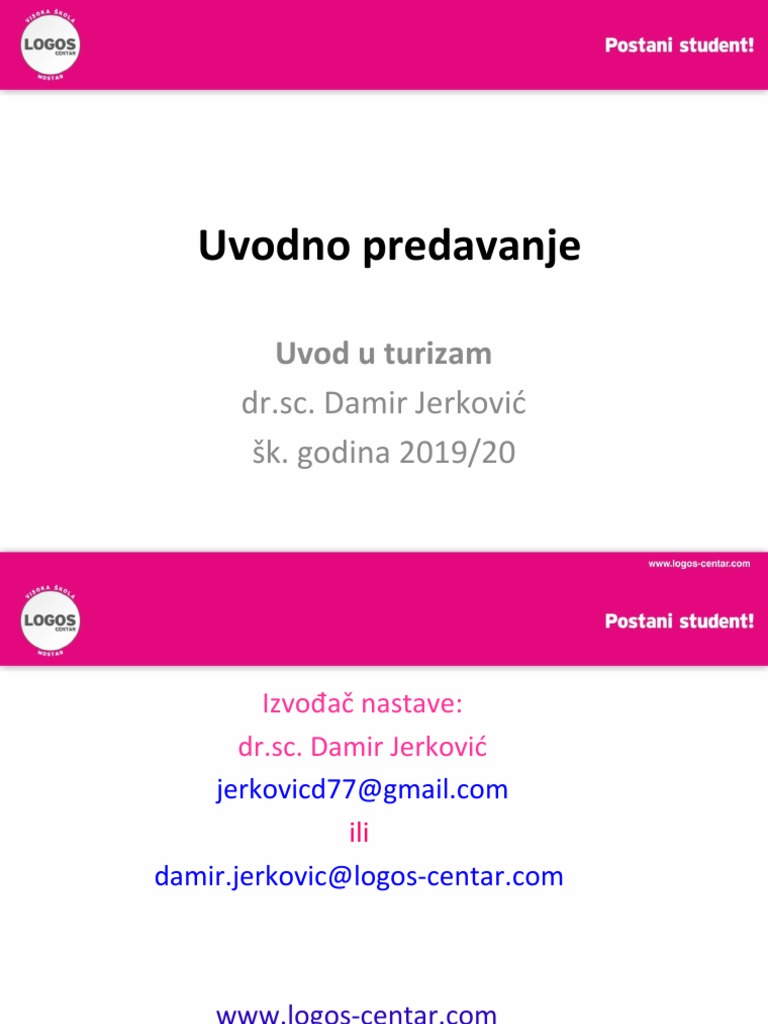 1.1 Uvod - U - Turizam - 1 - Predavanje | PDF