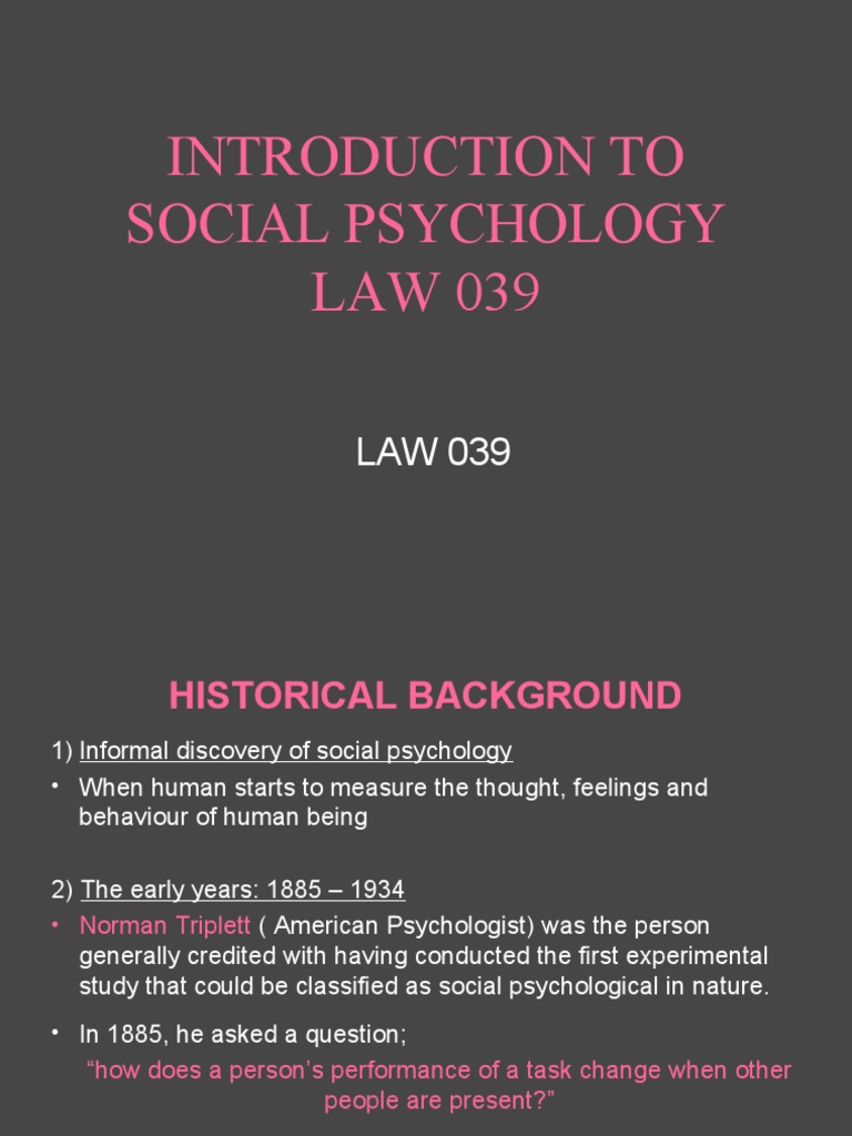 History of Social Psychology Overview | PDF | Social Psychology ...