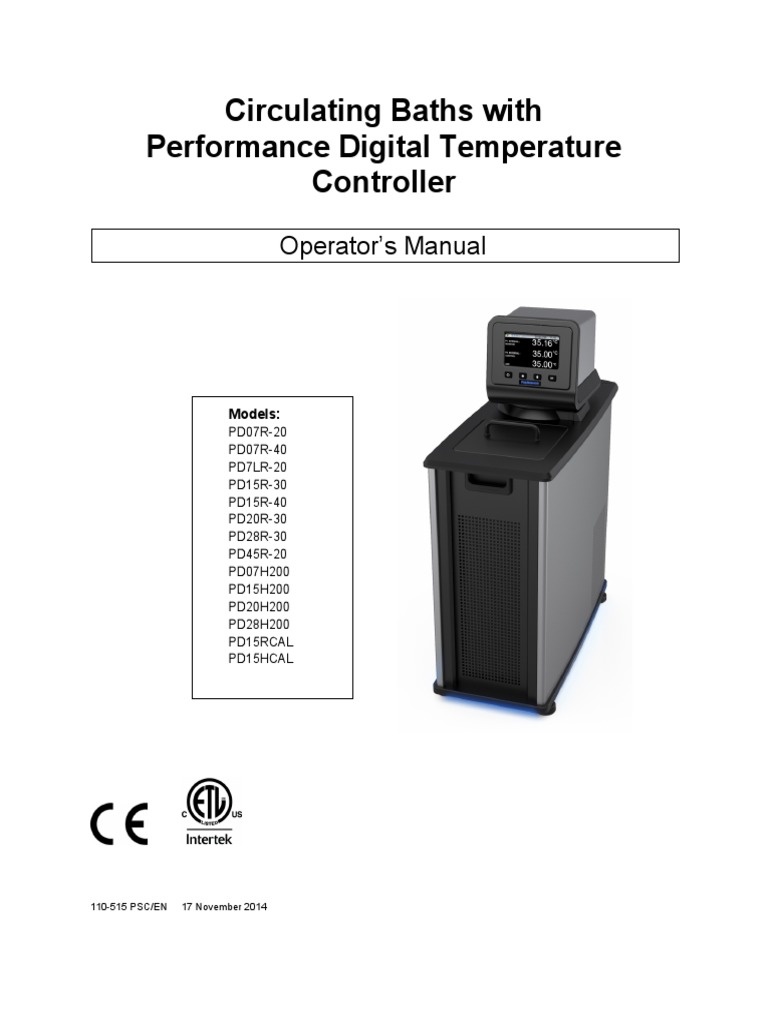 Polyscience Performance Digital Temperature Controller Manual PDF | PDF ...