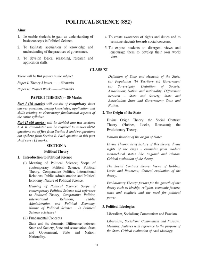 ISC Political Science | PDF | Legislature | Sovereignty