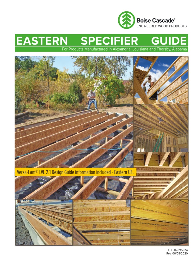 E Spec Guide BCI and VL PDF | PDF | Framing (Construction) | Lumber