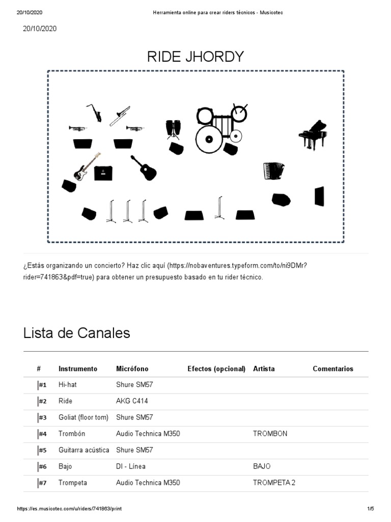 Rider Tecnico | PDF | Tecnología de sonido | Sonido