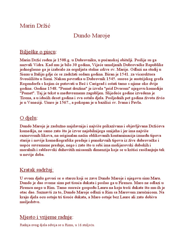 Dundo Maroje | PDF