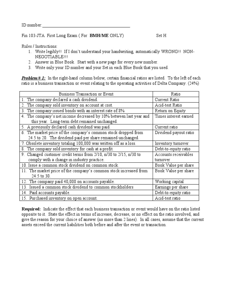 Fin103 LT1 2004-BMH | PDF | Retained Earnings | Dividend