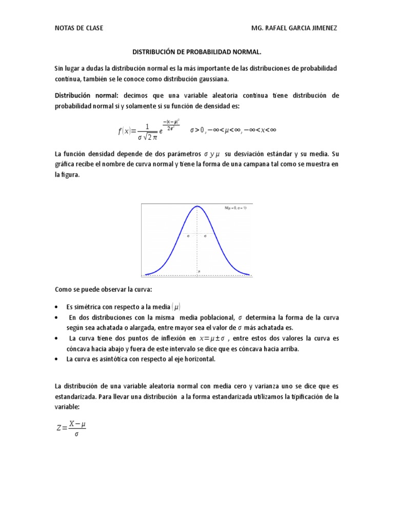Distribución de Probabilidad Normal 2009-2 | PDF | Distribución normal ...