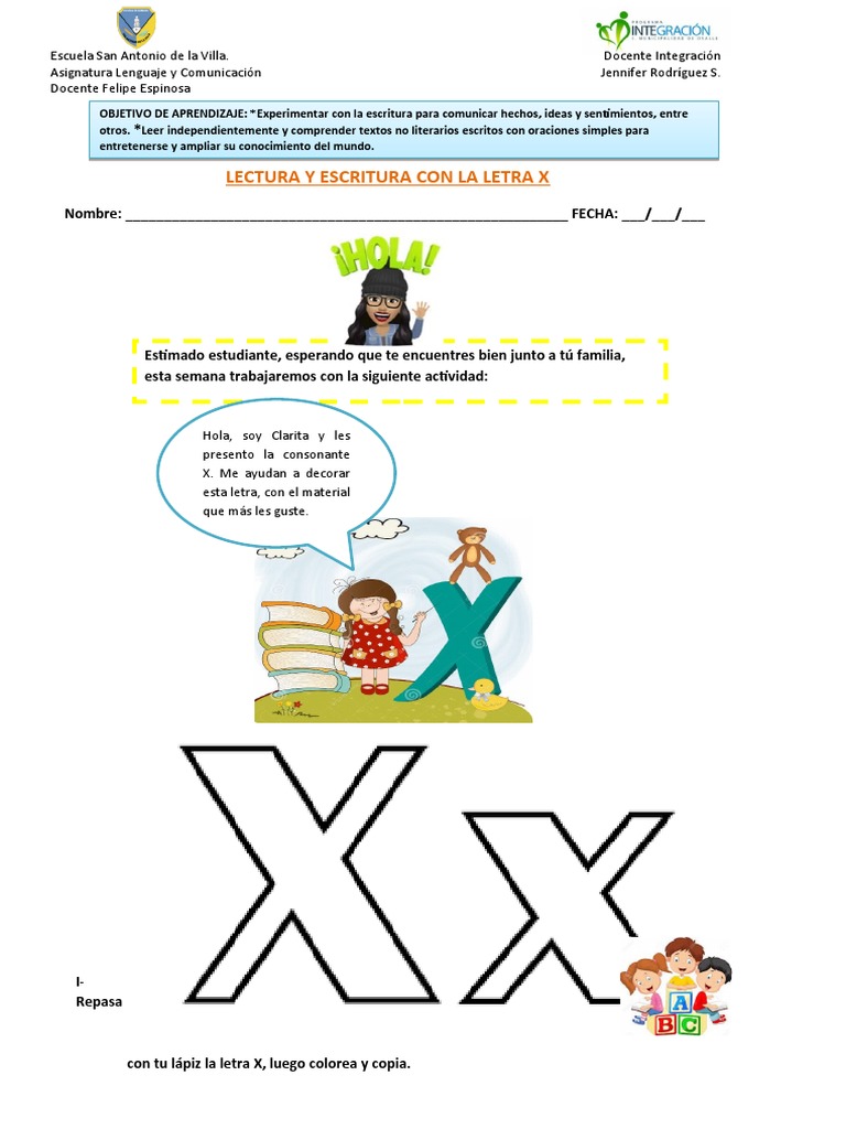 Actividades de Lectura con la Letra X | PDF | Ciencia cognitiva | Escritura