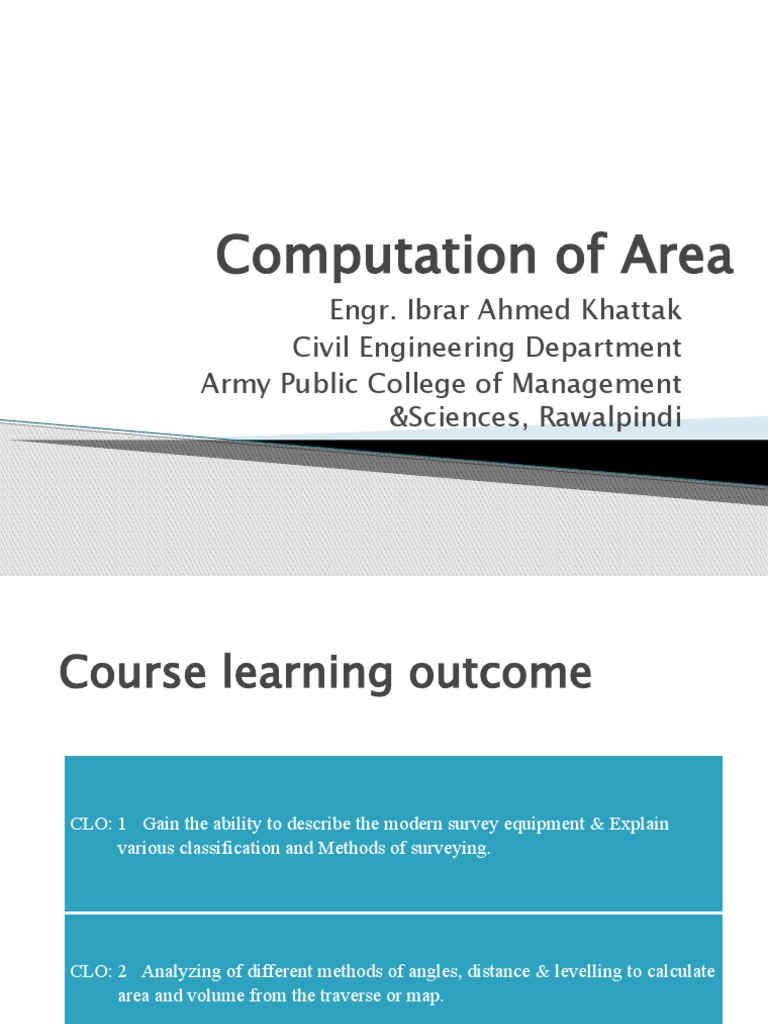 Computation of Area | PDF | Area | Surveying