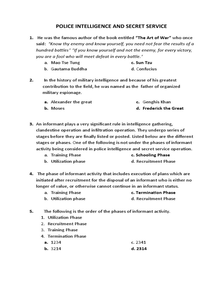 Lea 24 Police Intel Q & A With | PDF | Counterintelligence | Espionage