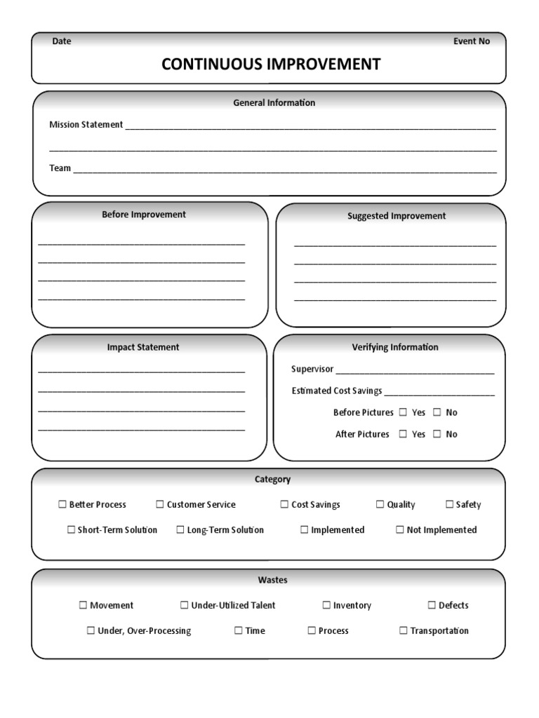 Mini Kaizen Form | PDF