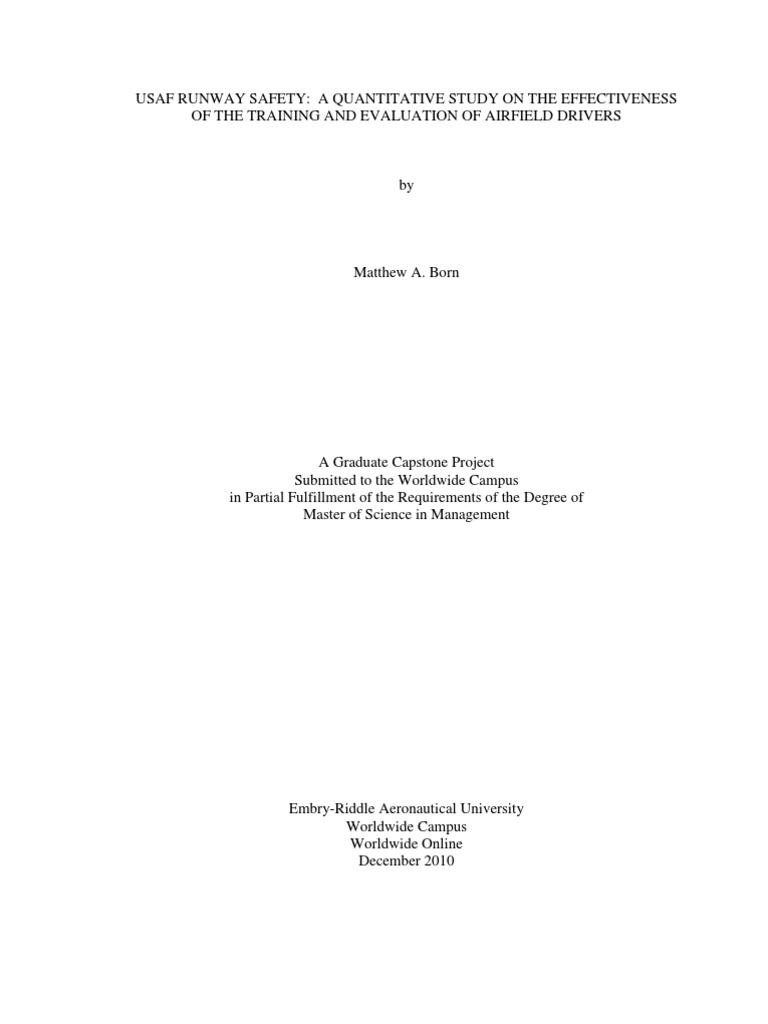 USAF Runway Safety: A Quantitative Study On The Effectiveness of The ...