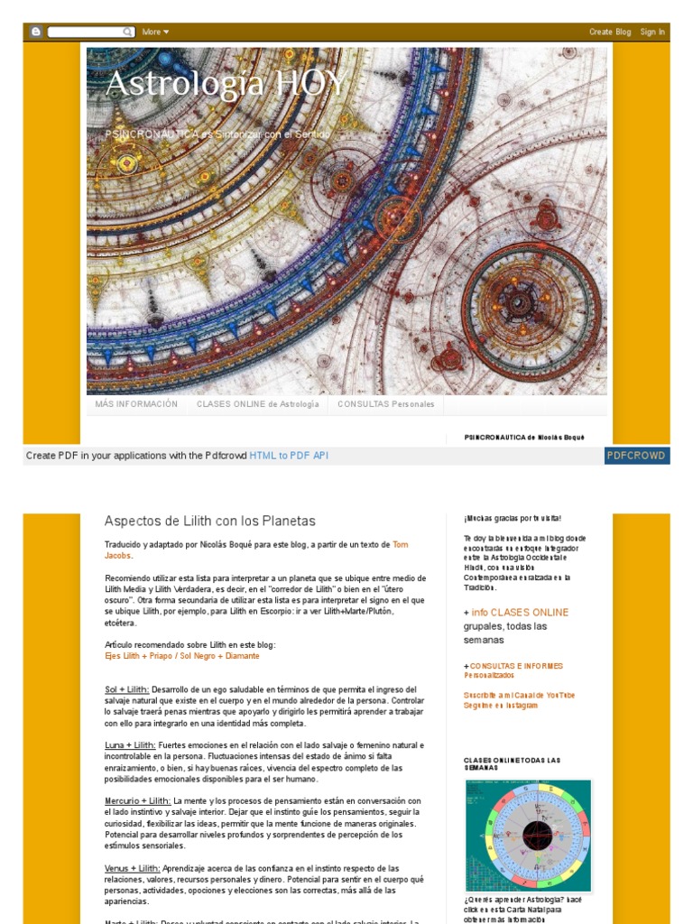 Aspectos de Lilith | PDF | Astrología | Horóscopo