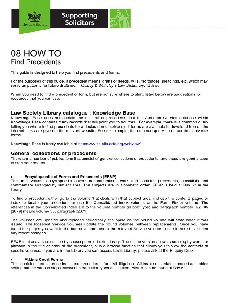 08 How To Find Precedents | PDF | Precedent | Government
