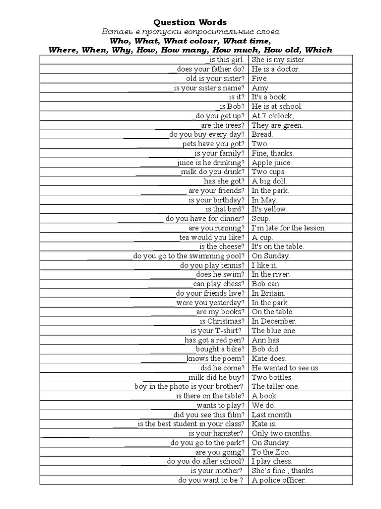 Question Words Practice | PDF | Beverages
