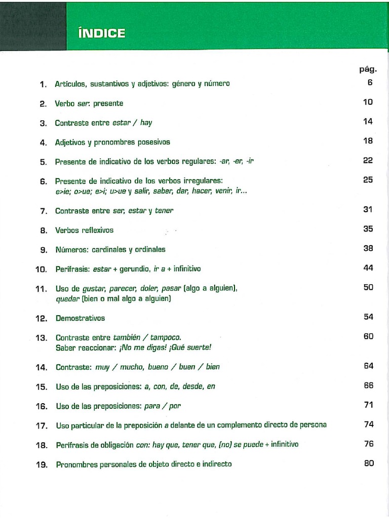 Uso de La Gramática Española Nivel Elemental PDF | PDF