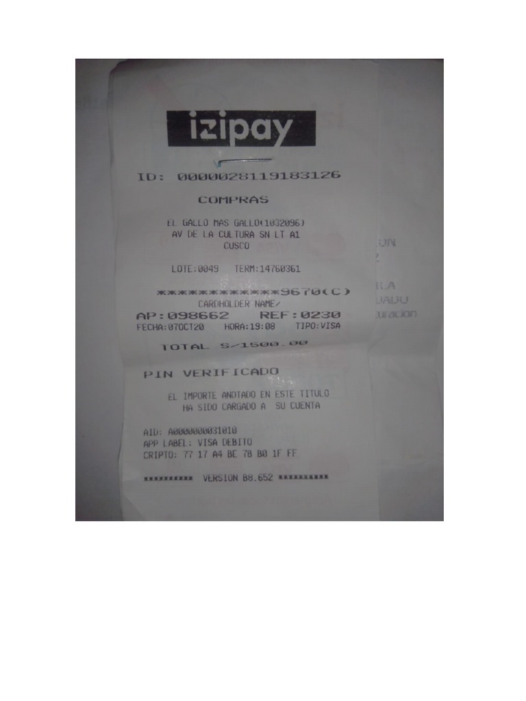 Boleta de Venta de Compra de Laptop | PDF