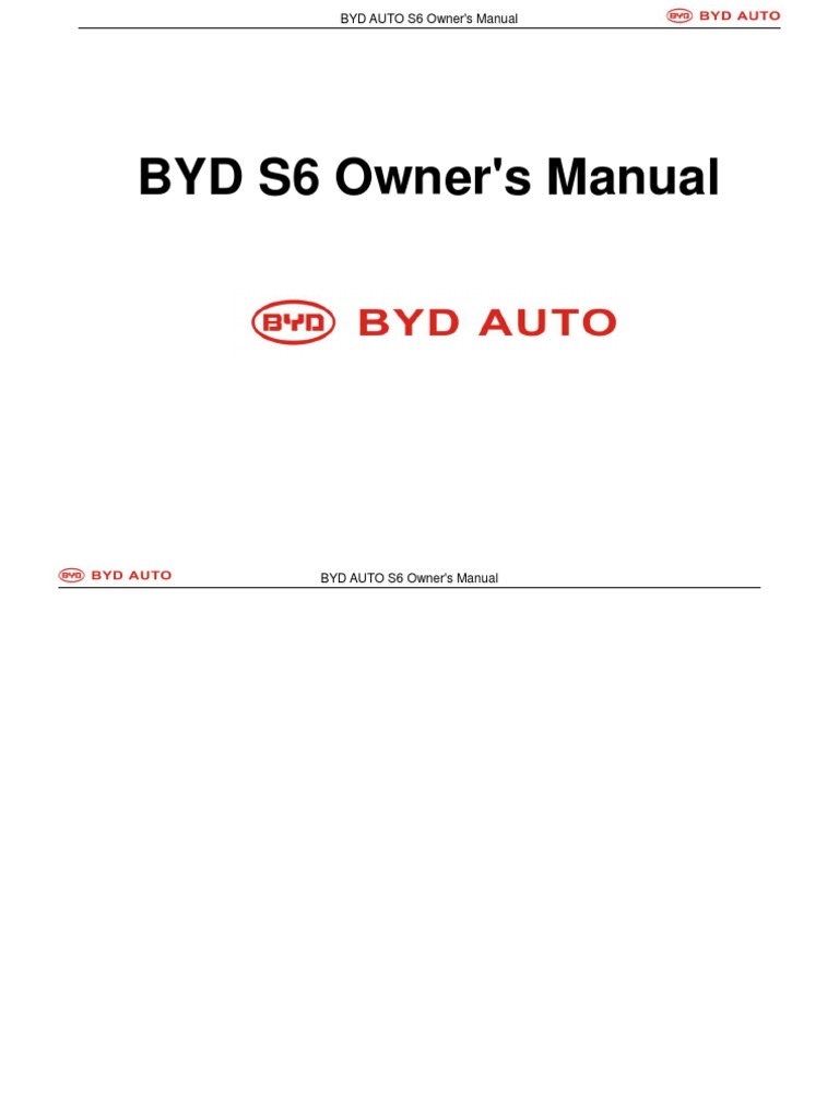 BYD S6 Owner's Manual Overview | PDF | Seat Belt | Switch