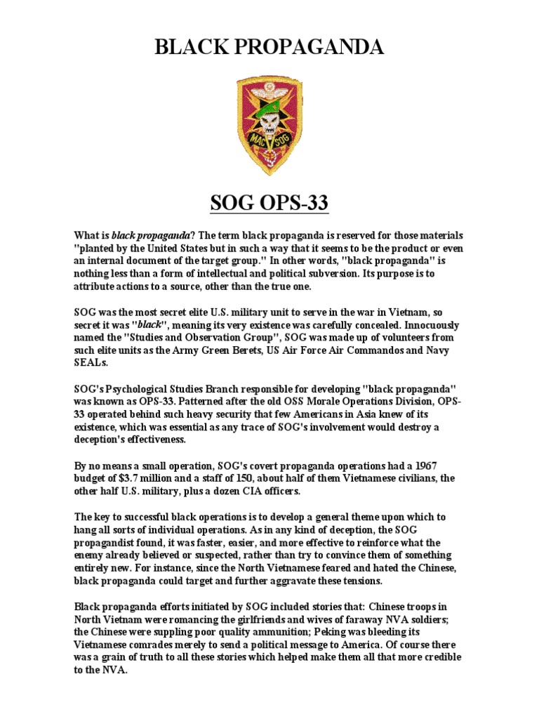 Black Propaganda PDF | PDF | Propaganda | Vietnam War