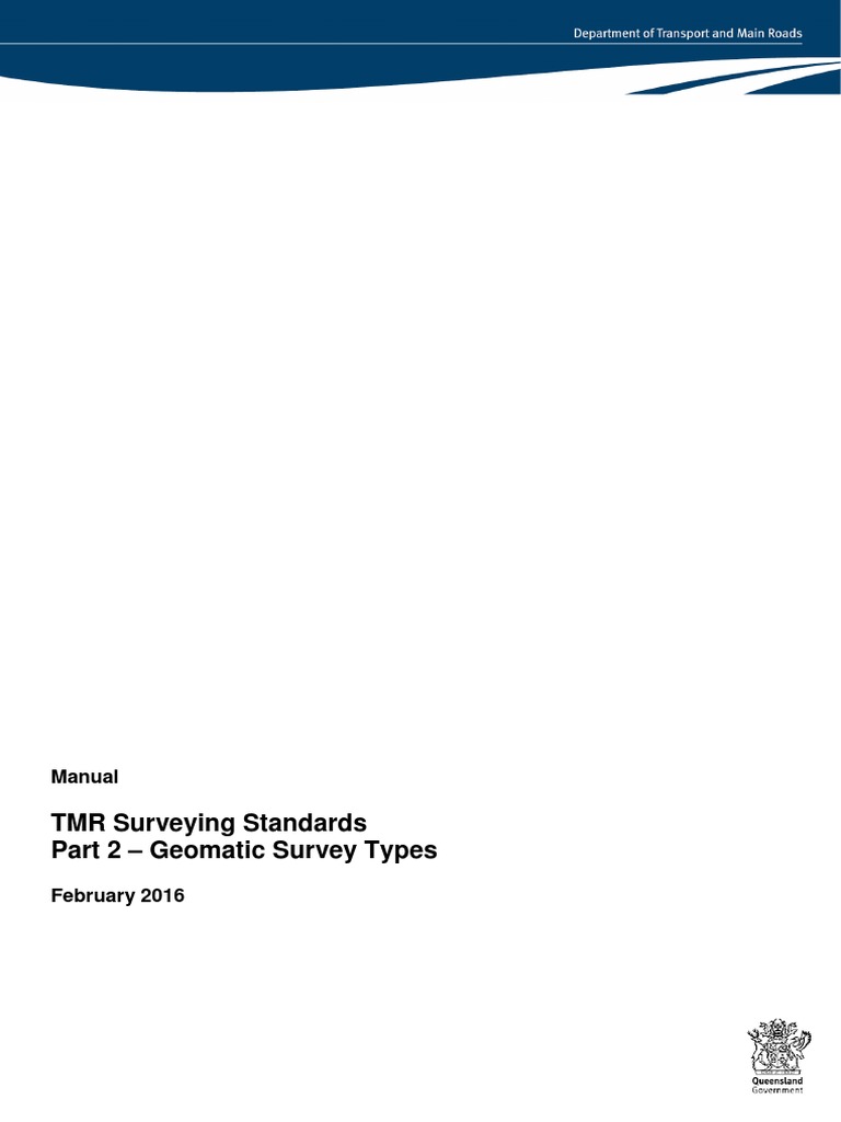 TMR Surveying Standards Part 2 - Geomatic Survey Types: Manual ...