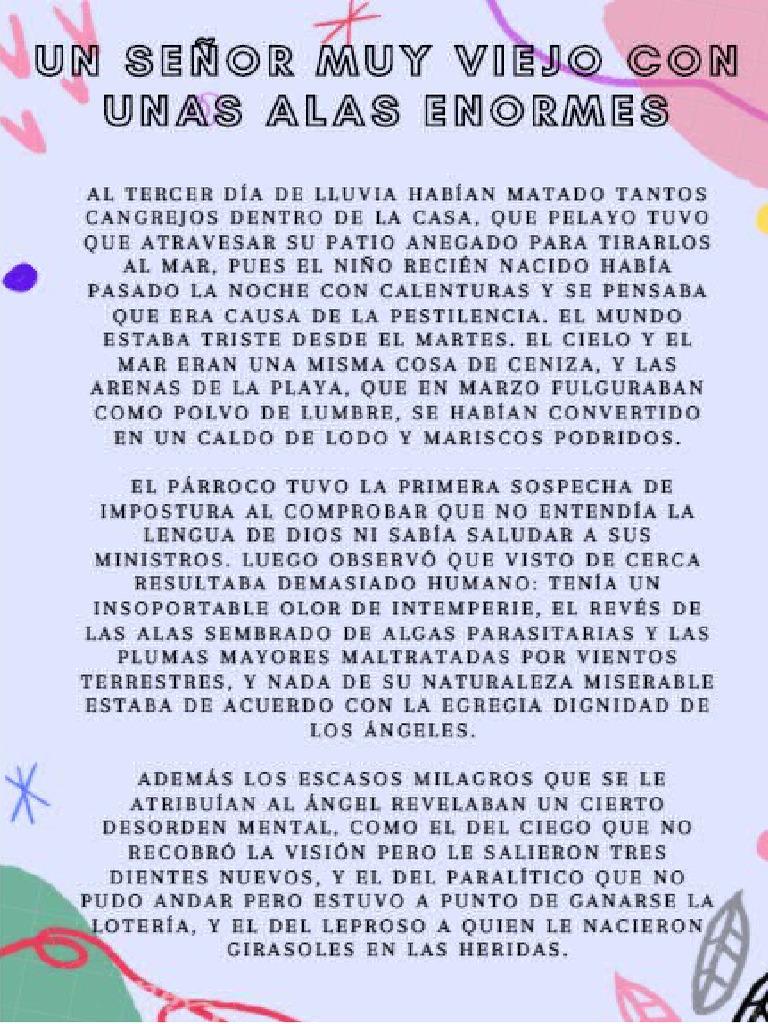 Infografia Un Señor Muy Viejo Con Unas Alas Enormes | PDF