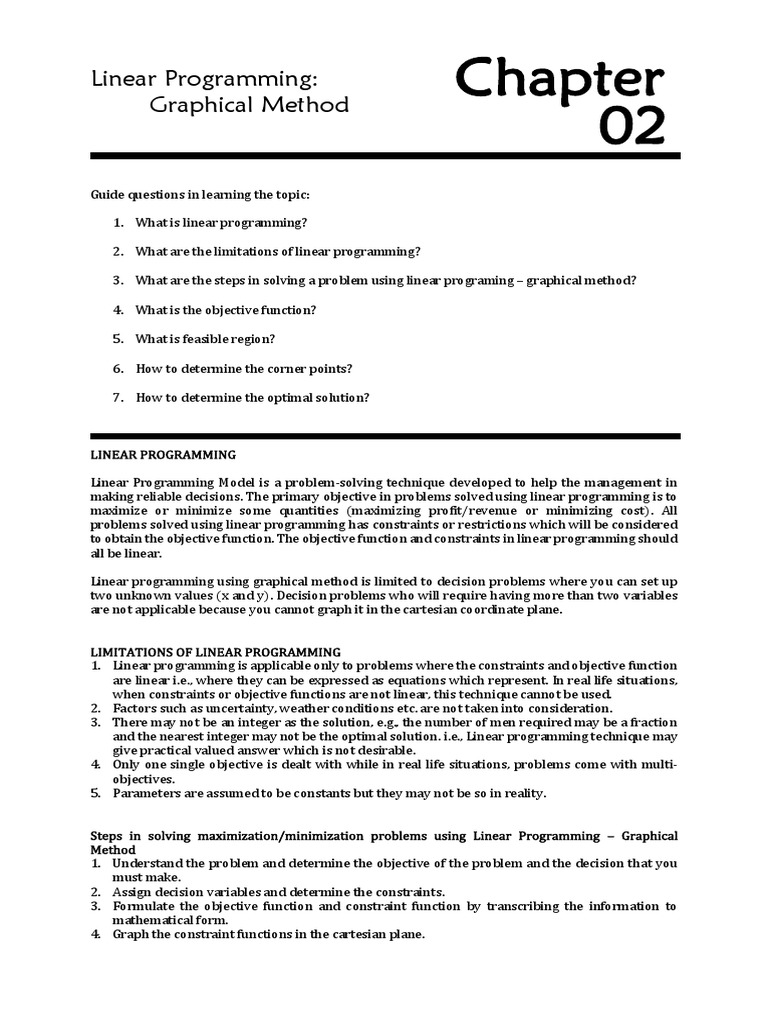 Maximize Profit Using Linear Programming Graphical Method Pdf Linear Programming Loss Function