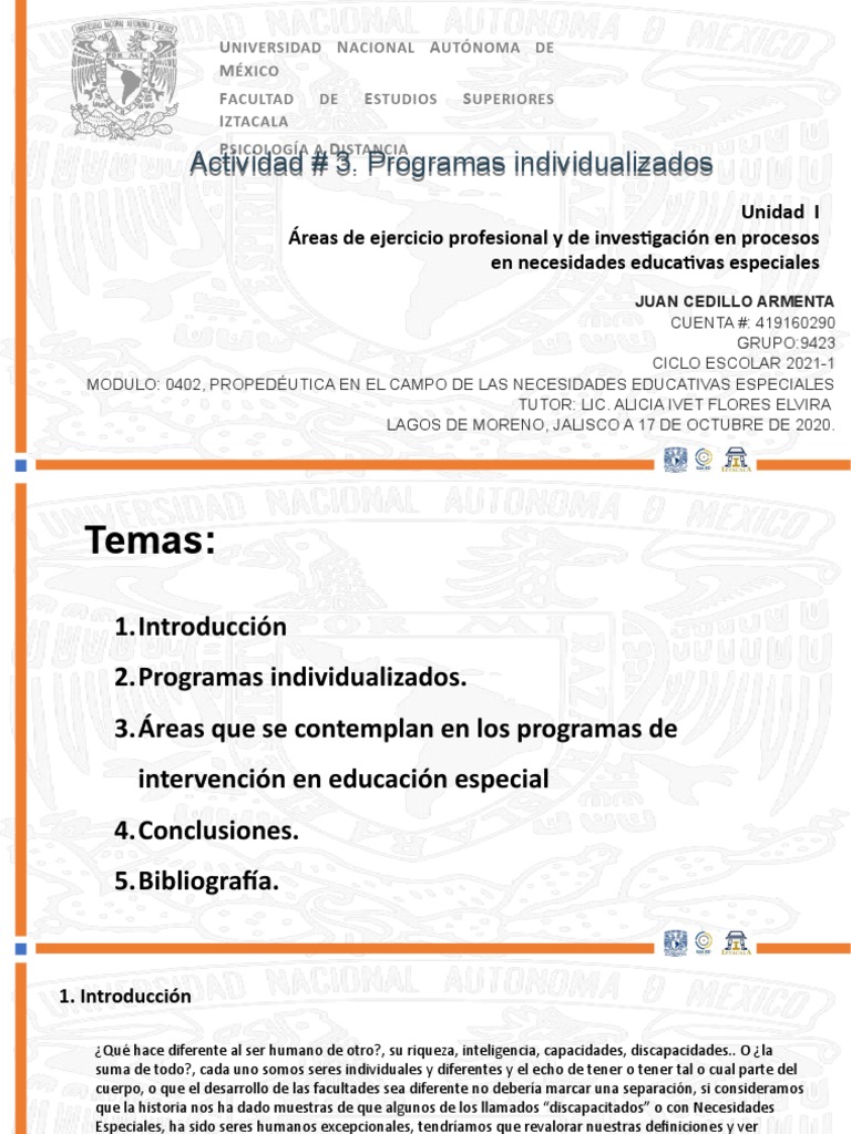 Programas Individualizados | PDF | Educación especial | Evaluación