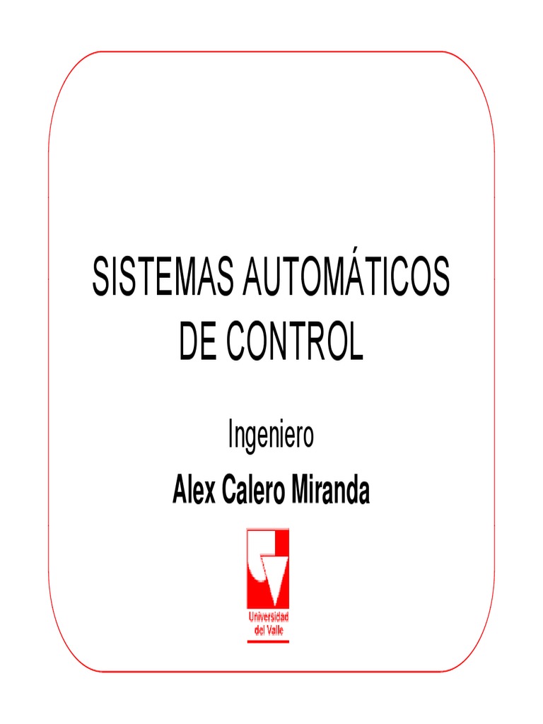 01 Introduccion A Los Sistemas Automaticos de Control | PDF | Sistema ...