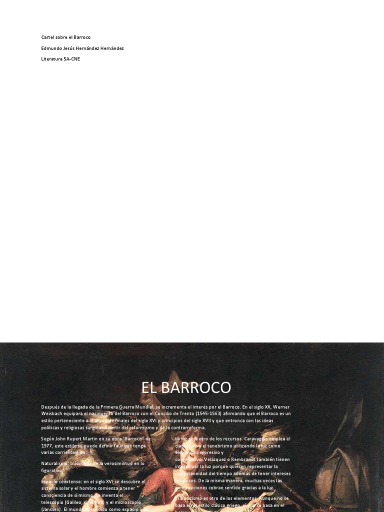 Cartel Sobre El Barroco | PDF | Barroco | Escultura
