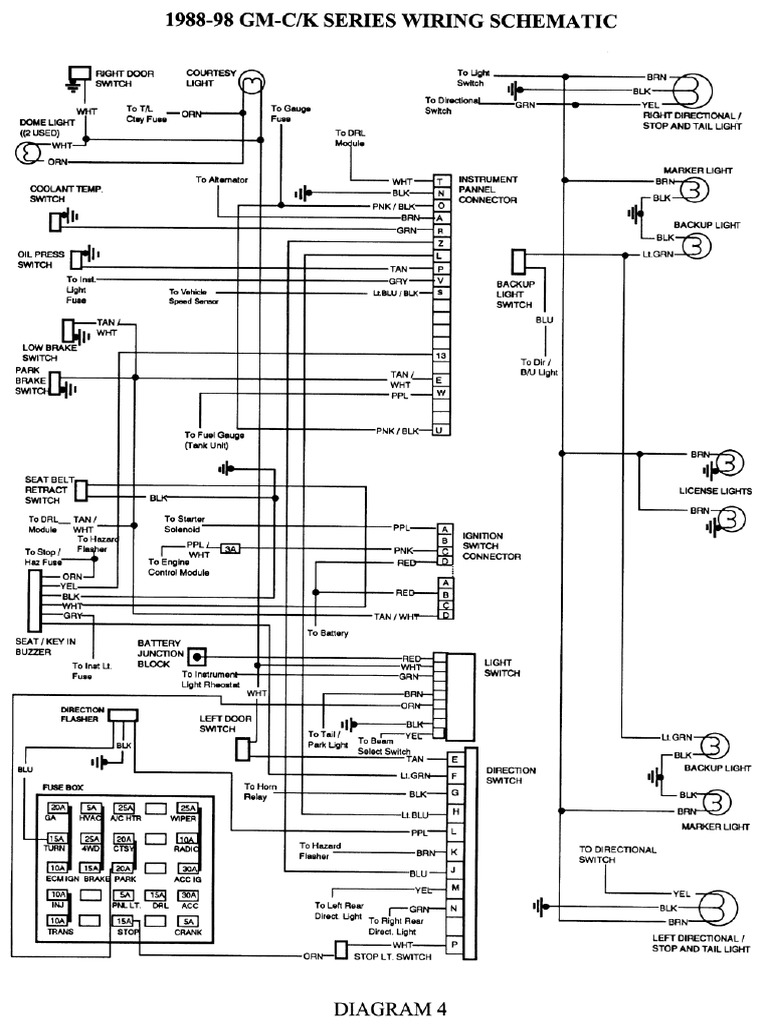 1988-98 GM C&K Series Wiring Schematic | PDF