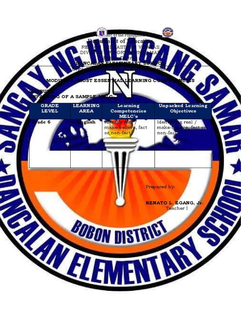 Department of Education: Dancalan Elementary School | PDF | Learning ...