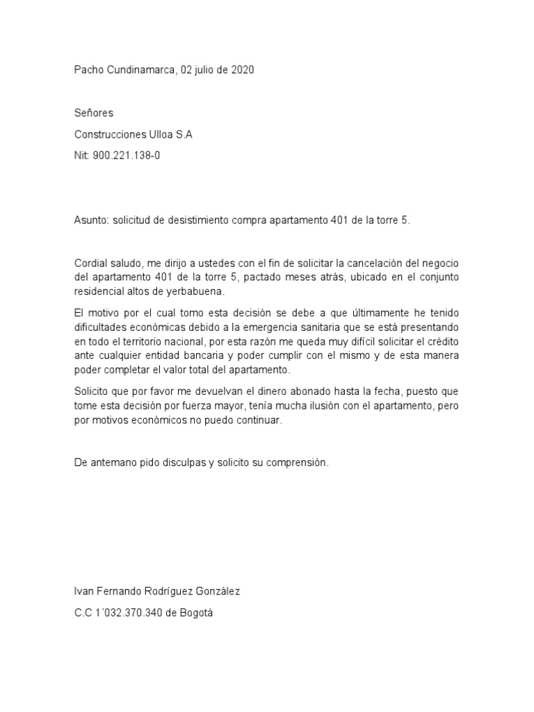 Carta Apartamento | PDF