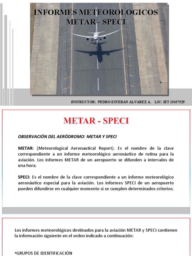 Informes Meteorológicos METAR y SPECI | PDF | Meteorología | Ciencias ...