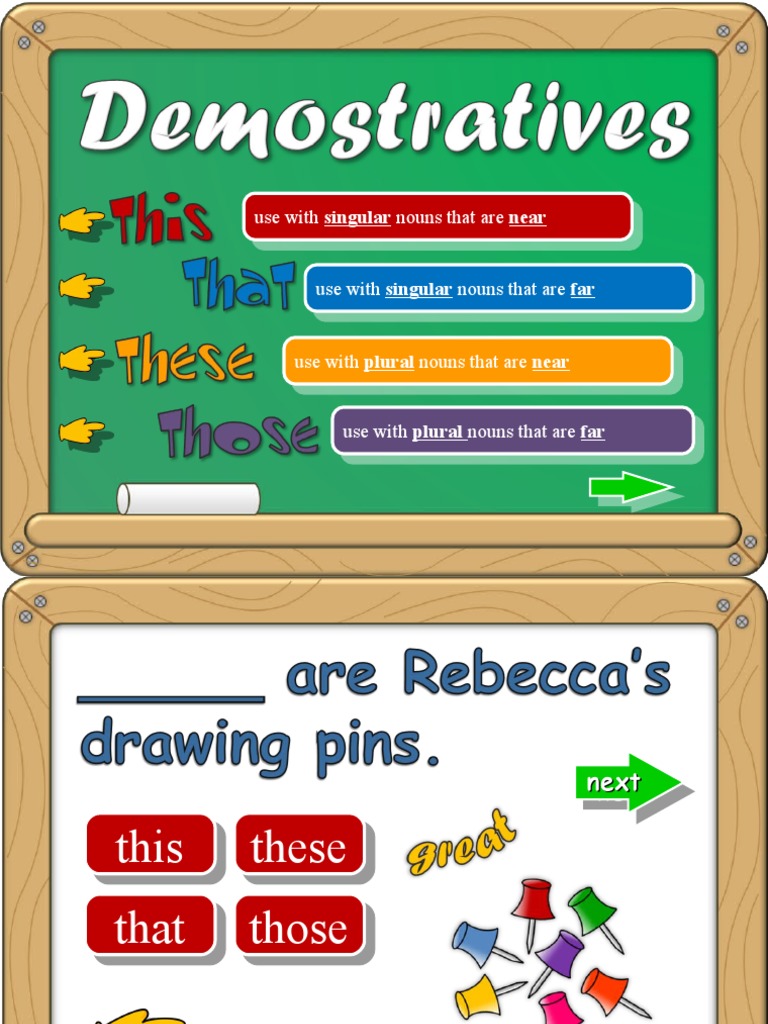 Demonstratives Fun Activities Games Games Grammar Drills Grammar ...
